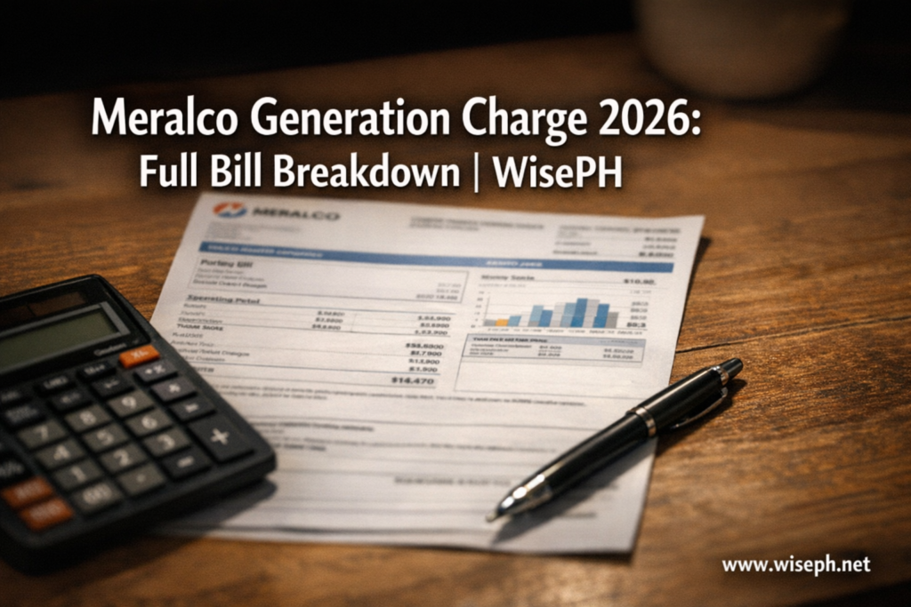 Meralco Generation Charge 2026: Full Bill Breakdown | WisePH