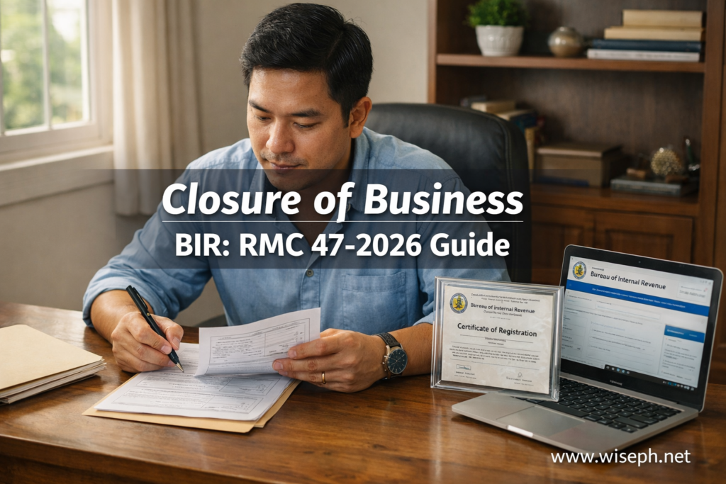 Closure of Business BIR 2026: RMC 47-2026 Guide | WisePH
